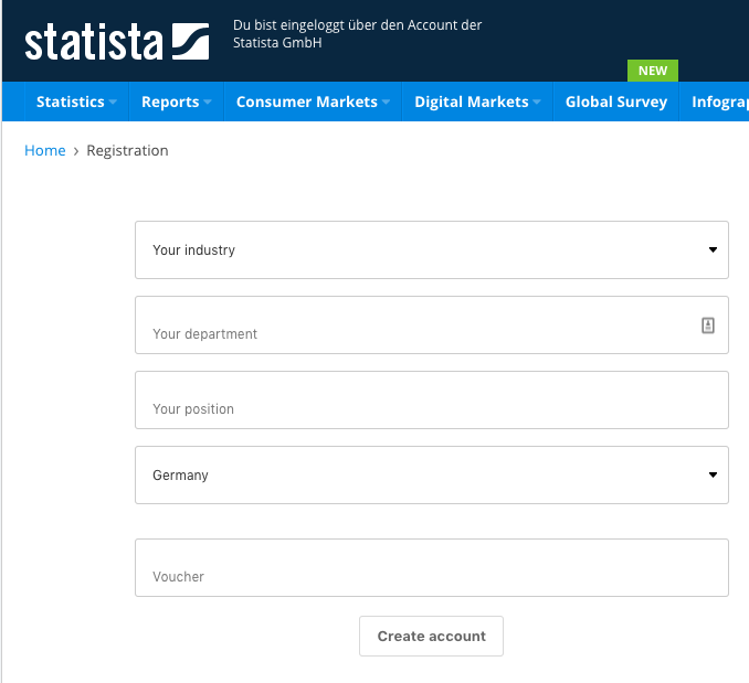 Getting Started - Setting up a Basic Account | Statista