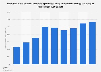 Electricity share of household energy spending France| Statista