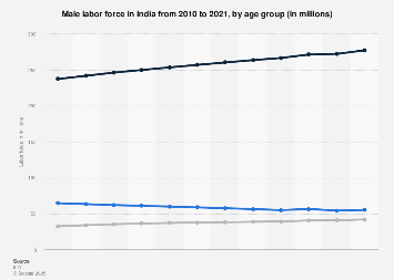India: male labor force by age group 2021| Statista