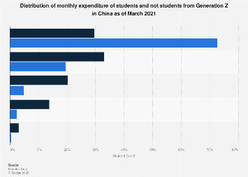 China: average monthly spending of Gen Z 2021| Statista