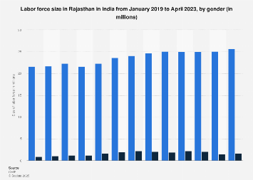 India: labor force in Rajasthan by gender 2023| Statista