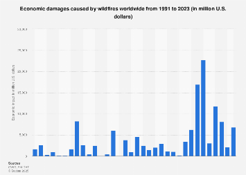 Wildfire economic damages worldwide 1991-2023| Statista
