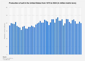 Salt production U.S. 1975-2024| Statista