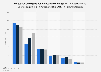 Erneuerbare Energien - Stromerzeugung nach Energieträger 2024 | Statista